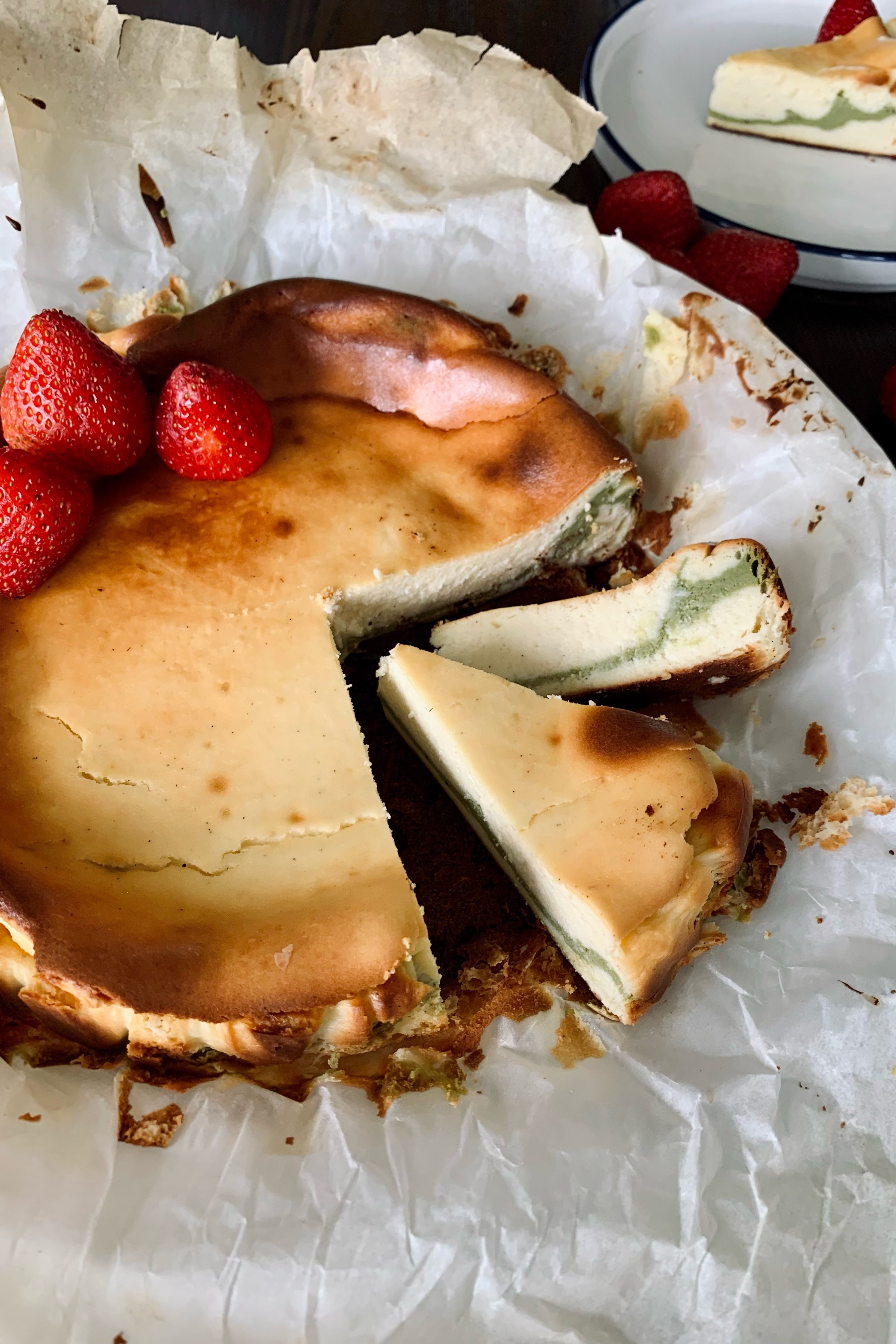 Basque Cheesecake with a Matcha Twist – Java Sisters Vanilla